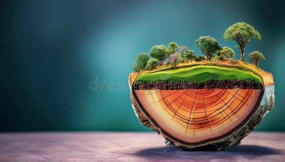 A Cross-section of the Earth Showing Layers and Hidden Ecosystems Stock ...