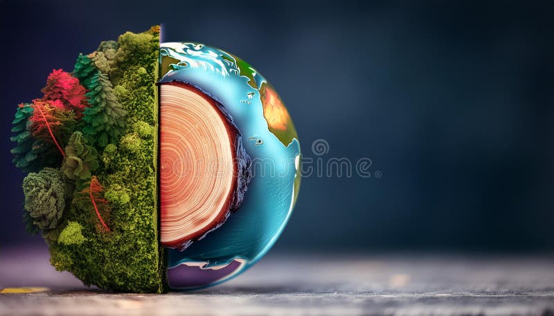 A Cross-section of the Earth Showing Layers and Hidden Ecosystems Stock ...