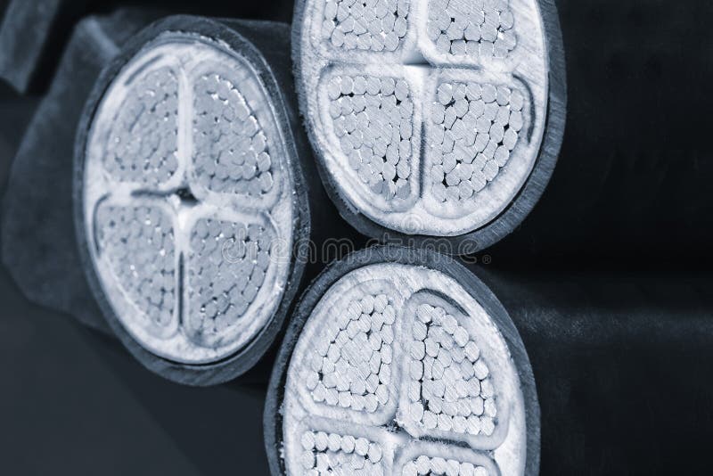 Cross-section of Electrical Power Cable Stock Photo - Image of ...