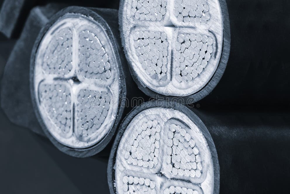 Cross-section of Electrical Power Cable Stock Photo - Image of ...