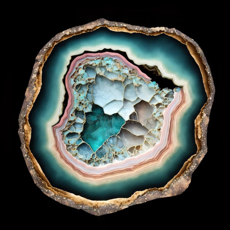 Cross Section of Gem Stone Mineral, Close-up. Generative AI Stock ...