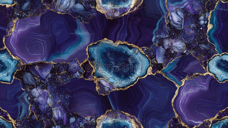 Cross-section of a Geode Reimagined As a Repeating Pattern with Crystal ...