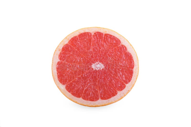 Cross Section of Grapefruit Isolated on White Background Stock Image ...