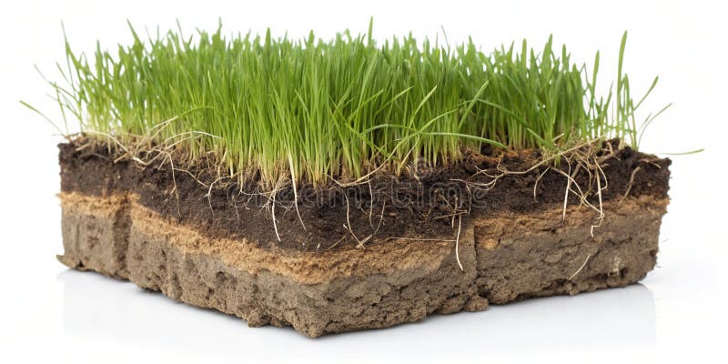 Cross Section of Grass Isolated on White Stock Illustration ...