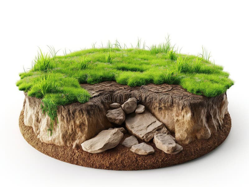 Cross Section of Grassland Terrain Stock Photo - Image of botanical ...