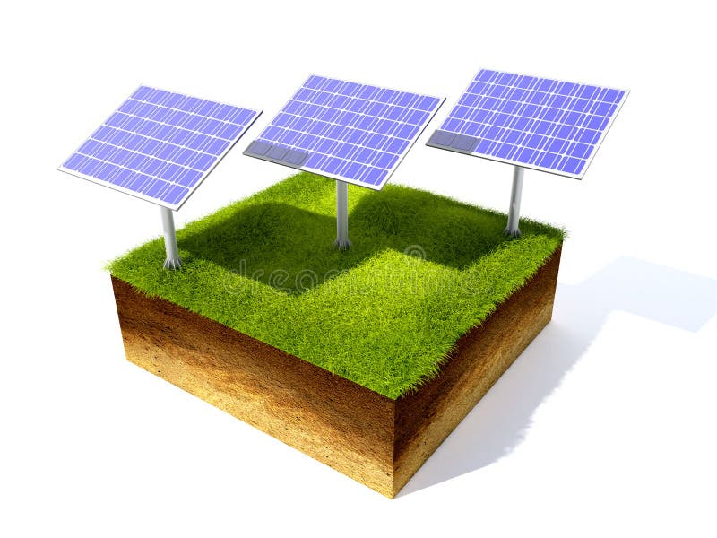 Cross Section of Ground with Grass Stock Illustration - Illustration of ...