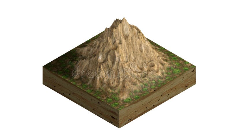 Cross Section of Ground with Mountain. Vector Illustration Stock Vector ...