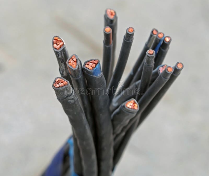 Cross Section of High-voltage Cable Stock Image - Image of electronic ...