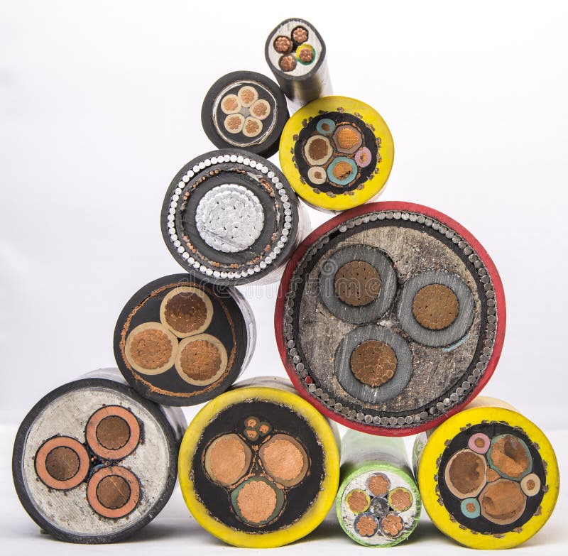 Cross Section of High-voltage Cable. Stock Image - Image of sell ...