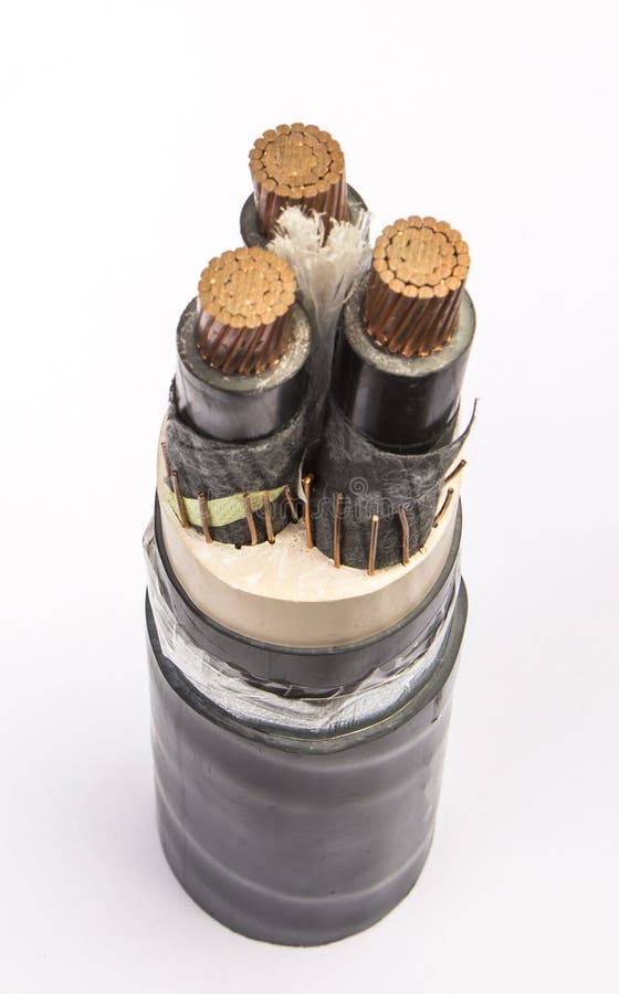Cross Section of High-voltage Cable, Polymer Insulation Stock Photo ...