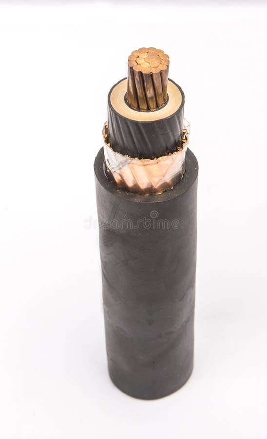 Cross Section of High-voltage Cable, Polymer Insulation Stock Photo ...
