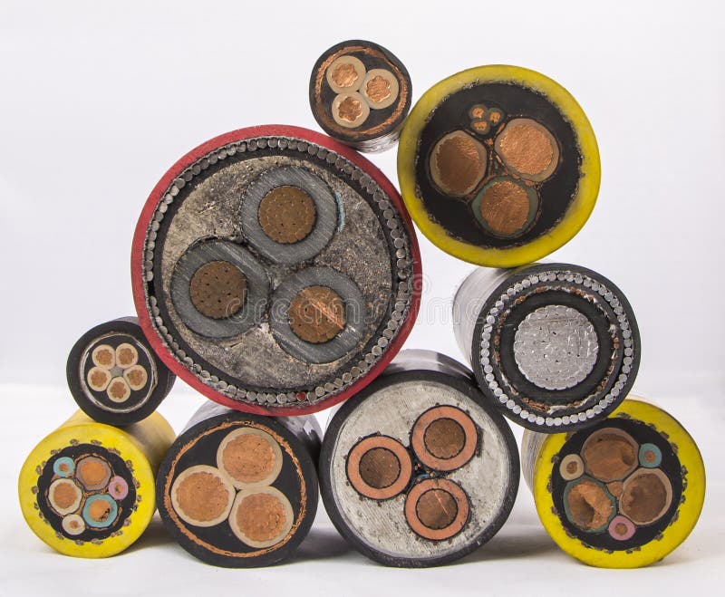 Cross Section of High-voltage Cable, Polymer Insulation Stock Photo ...