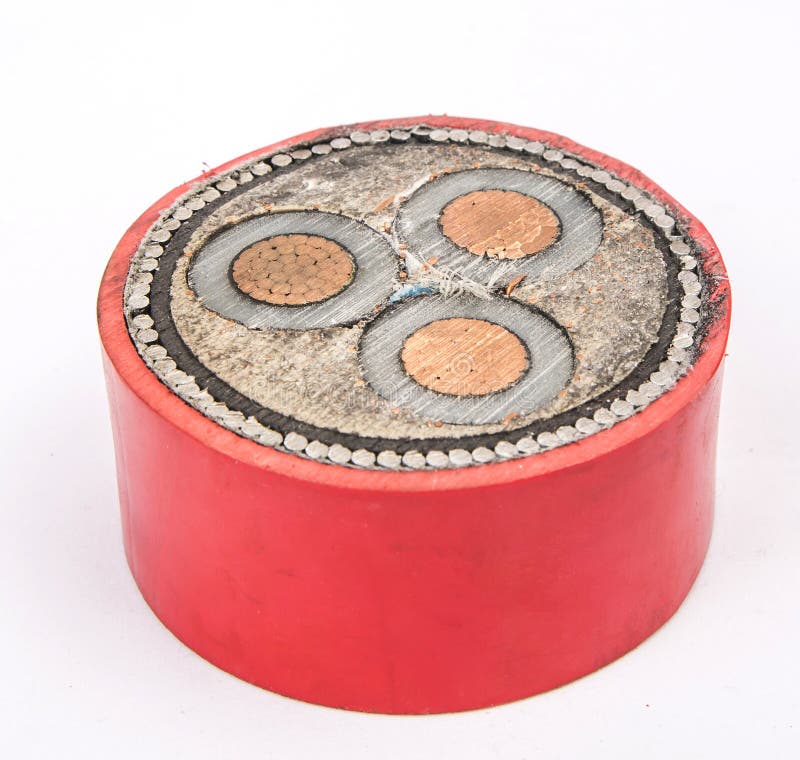 Cross Section of High-voltage Cable, Polymer Insulation Stock Photo ...