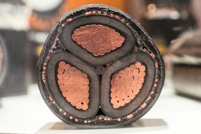 Cross Section of High-voltage Cable. Stock Photo - Image of plastic ...