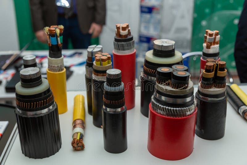 Cross Section of High-voltage Power Cable in the Section in the ...