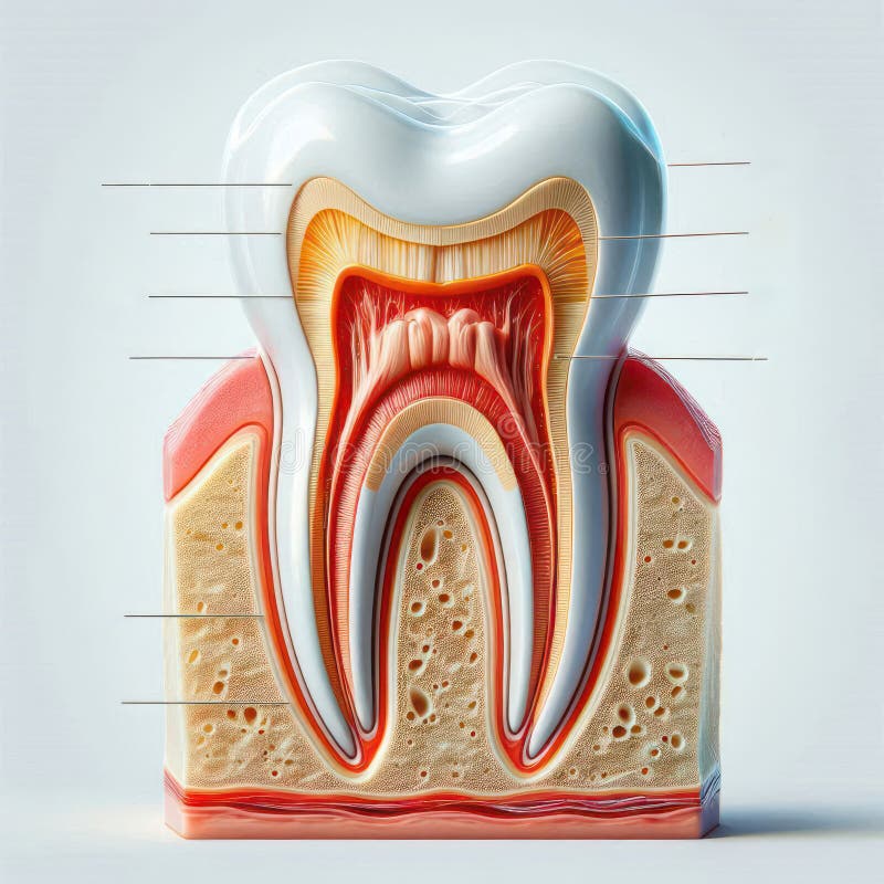Cross-Section of Human Teeth Anatomy for Dental Education Stock ...