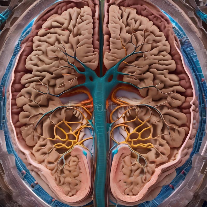 A Cross-section Image of a Human Brain Showing Different Regions and ...