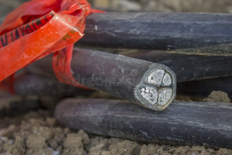 Cross Section of a Industrial Underground Al Cable Stock Image - Image ...