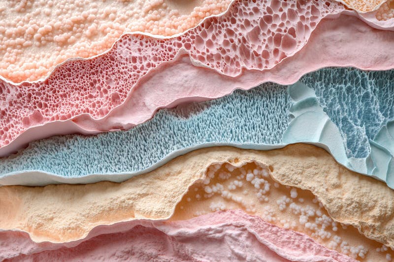 Cross-Section of Layered Organic Tissue Structure with Cellular ...