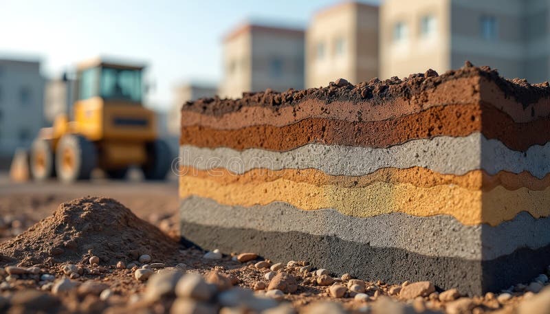 Cross Section Layered Soil Shows Composition Structure. Used in ...