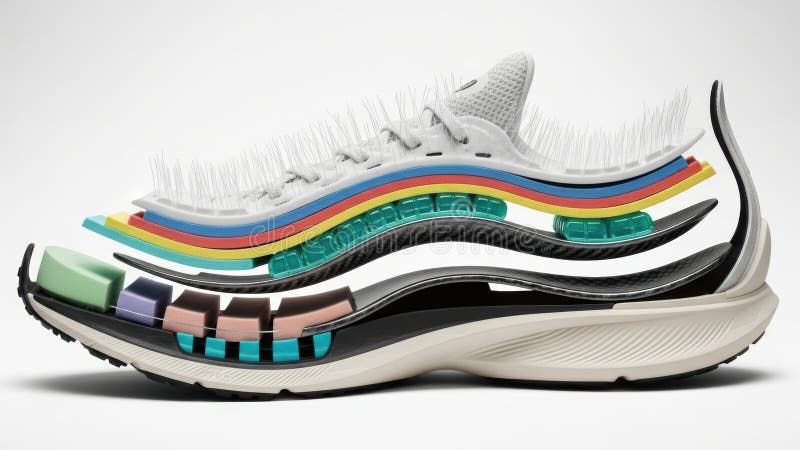 A Cross-section of a Modern Running Shoe Showing Its Internal Layers ...
