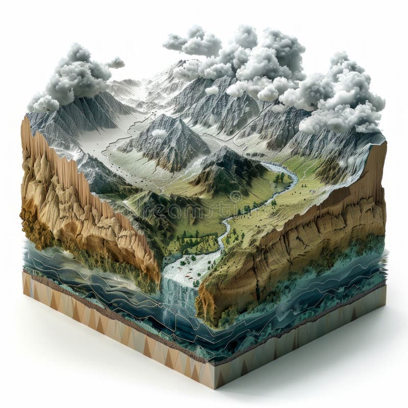 Cross Section Mountain Stock Illustrations – 281 Cross Section Mountain ...