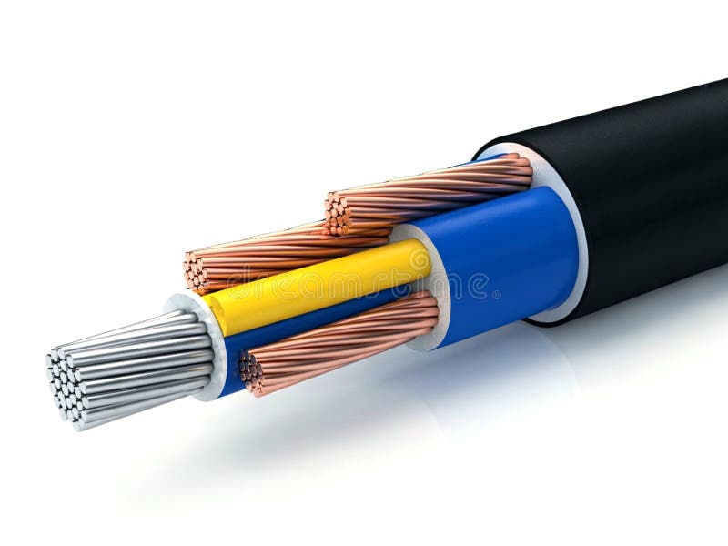 Cross-Section of a Multi-Conductor Cable Stock Illustration ...