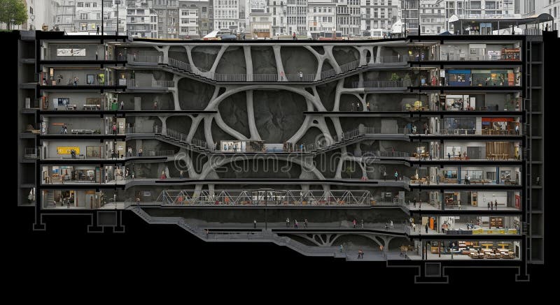 Underground Buildings Section Views