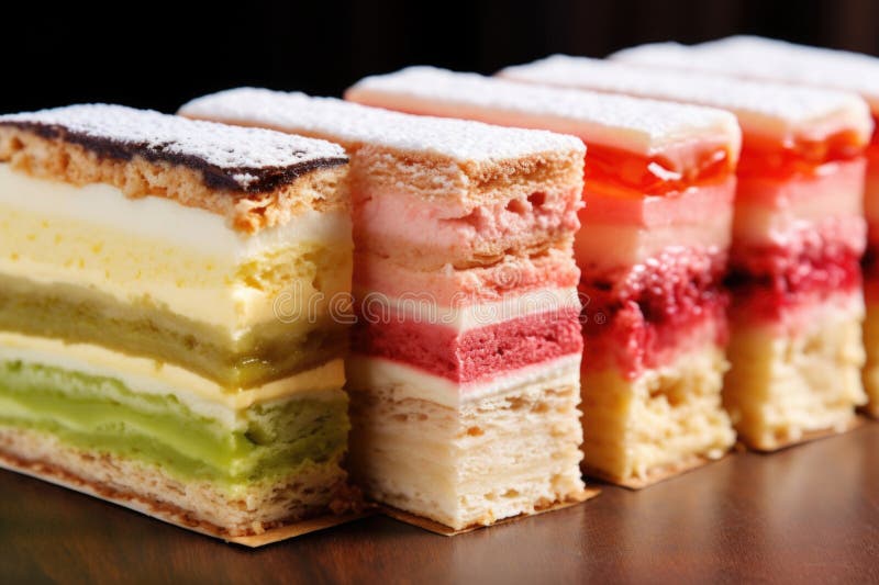Cross-section of Multiple Layered Pastry Showcasing Each Layer Stock ...