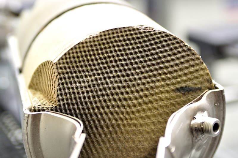 Cross Section of a New Clean Car Catalyst Wits Selective Focus Stock ...
