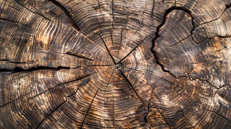 Cross Section of Old Tree Trunk with Growth Rings Stock Illustration ...
