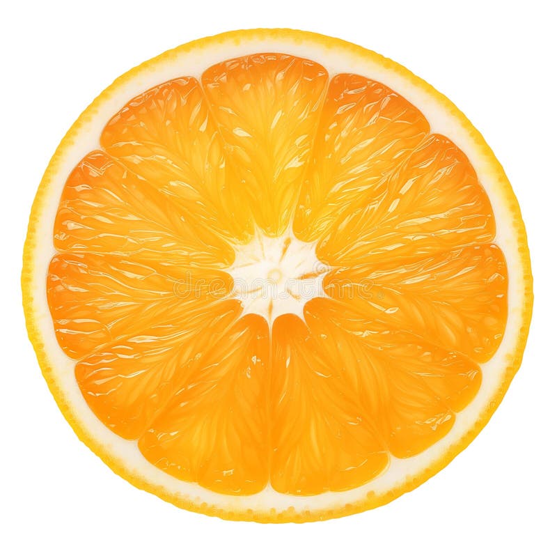 Cross Section of Orange Fruit Isolated on White Stock Photo ...
