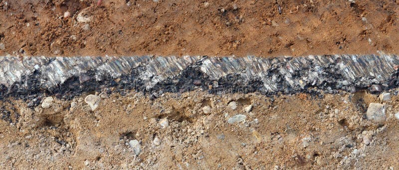 Cross-section of the Pavement with Layers of Clay Sand and Asphalt ...