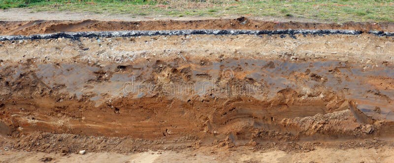Cross-section of the Pavement with Layers of Clay Sand and Asphalt ...