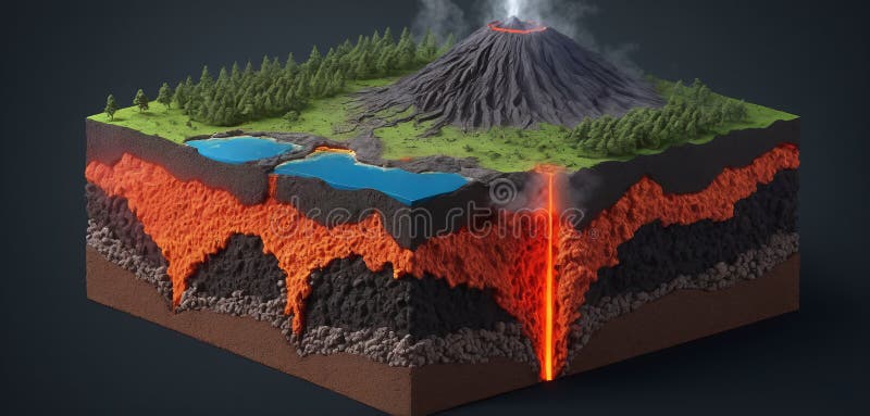 Cross-section of a Piece of the Earth S Crust, Different Composition ...