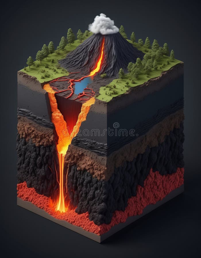Cross-section of a Piece of the Earth S Crust, Different Composition ...