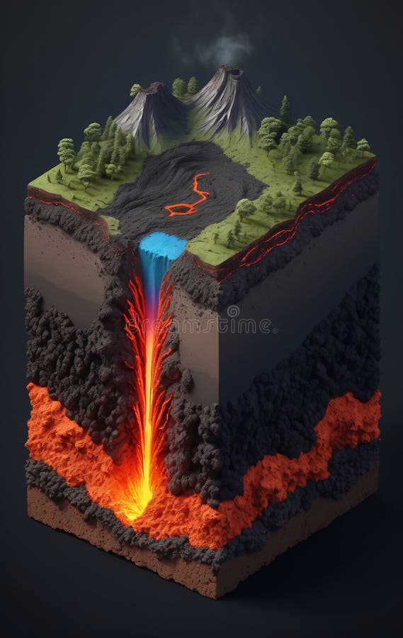 Cross-section of a Piece of the Earth S Crust, Different Composition ...