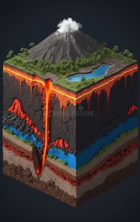Cross-section of a Piece of the Earth S Crust, Different Composition ...