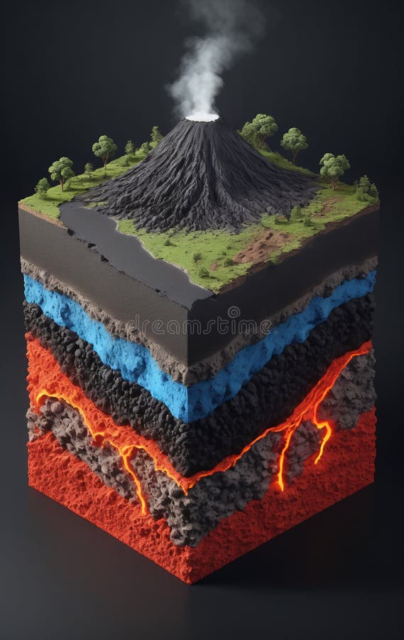 Cross-section of a Piece of the Earth S Crust, Different Composition ...