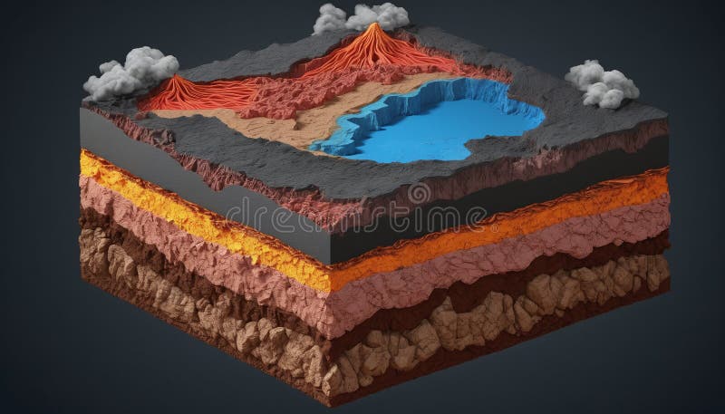 Cross-section of a Piece of the Earth S Crust, Different Composition ...