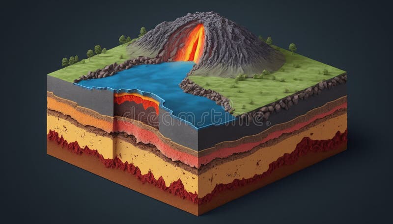 Cross-section of a Piece of the Earth S Crust, Different Composition ...