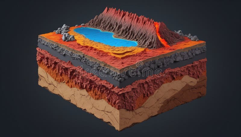 Cross-section of a Piece of the Earth S Crust, Different Composition ...