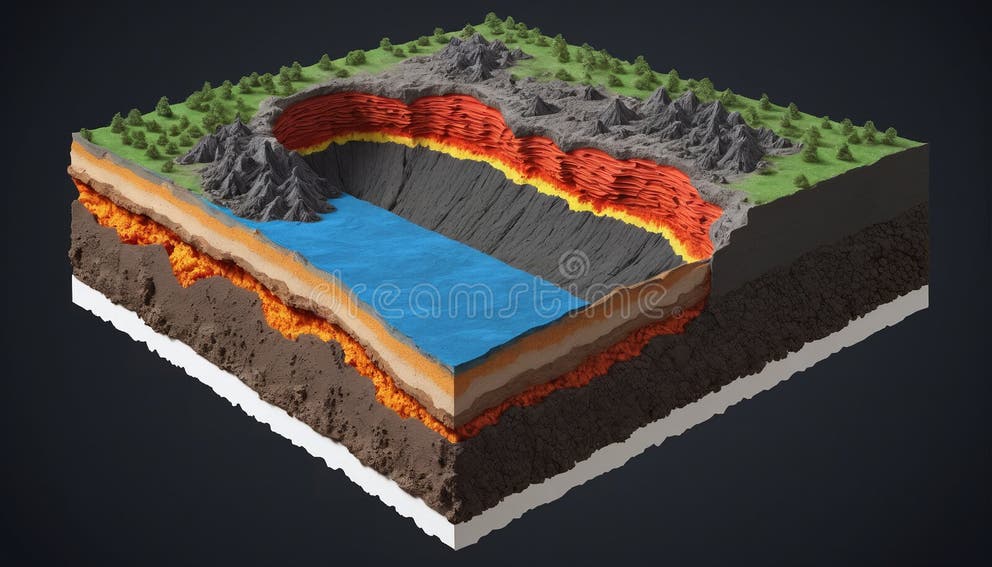 Cross-section of a Piece of the Earth S Crust, Different Composition ...