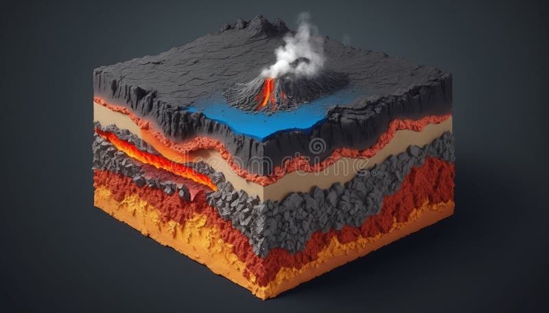 Cross-section of a Piece of the Earth S Crust, Different Composition ...