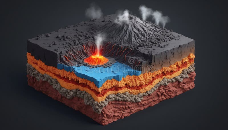Cross-section of a Piece of the Earth S Crust, Different Composition ...