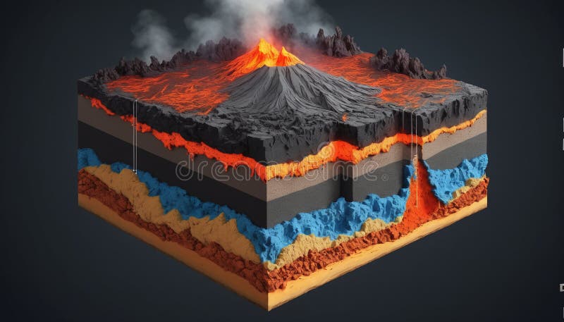 Cross-section of a Piece of the Earth S Crust, Different Composition ...