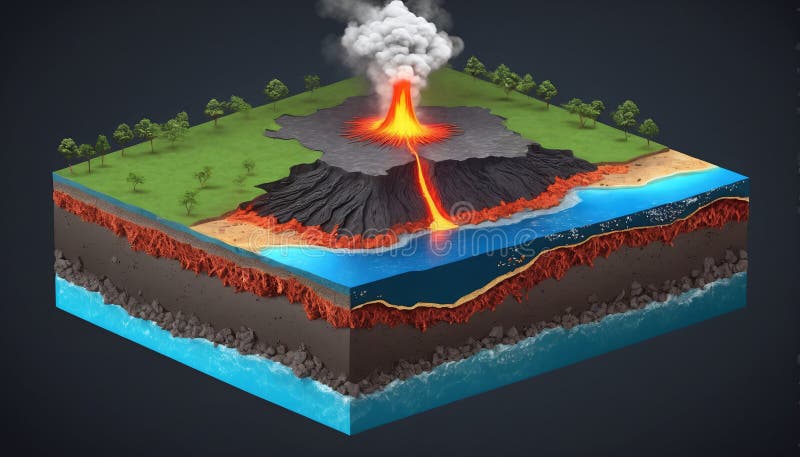 Cross-section of a Piece of the Earth S Crust, Different Composition ...