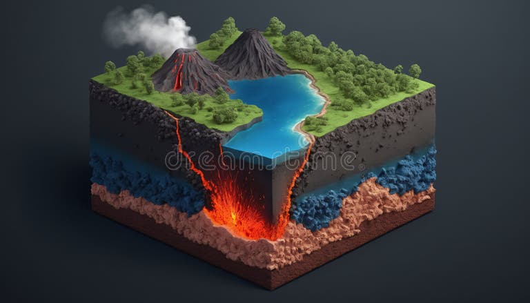 Cross-section of a Piece of the Earth S Crust, Different Composition ...