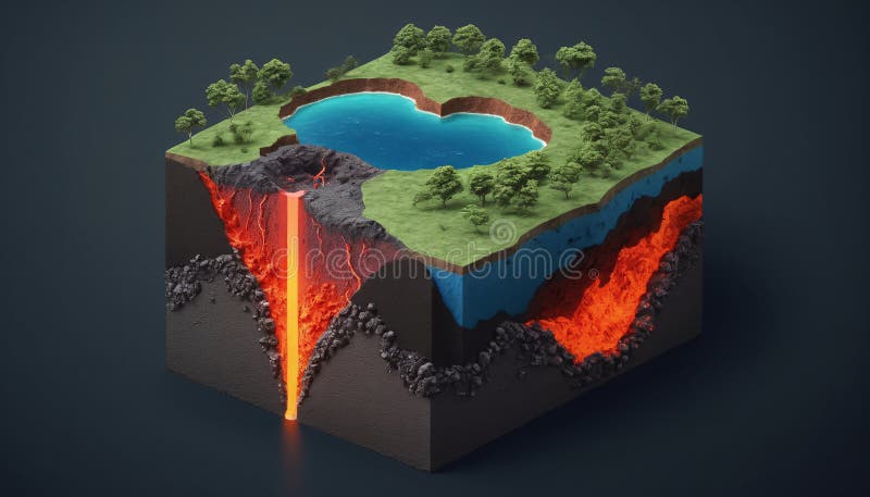 Cross-section of a Piece of the Earth S Crust, Different Composition ...