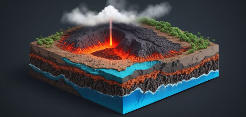 Cross-section of a Piece of the Earth S Crust, Different Composition ...